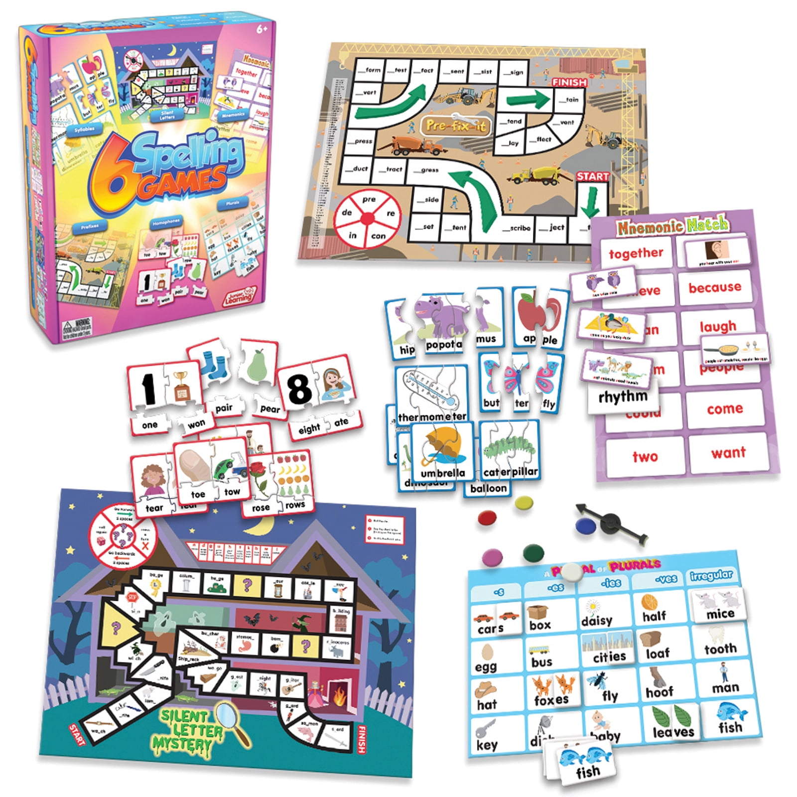 Junior Learning Spelling Games Set, 6+ Years, Educational Board Games ...