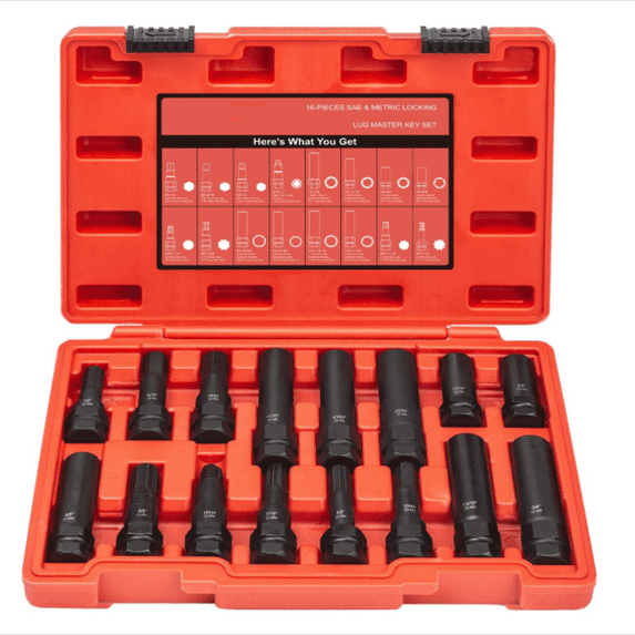 6 Spline & 7 Spline Lug Nut Socket Set, Spline Lug Nut Lock Key ...