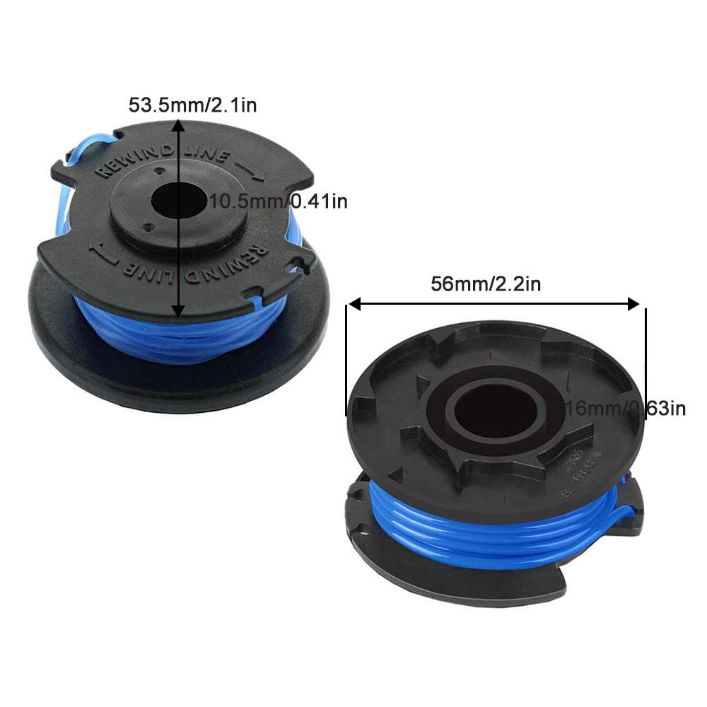 6 Spools + 1 Cap, 0.065" Trimmer Line - Autofeed Replacement for Ryobi ...