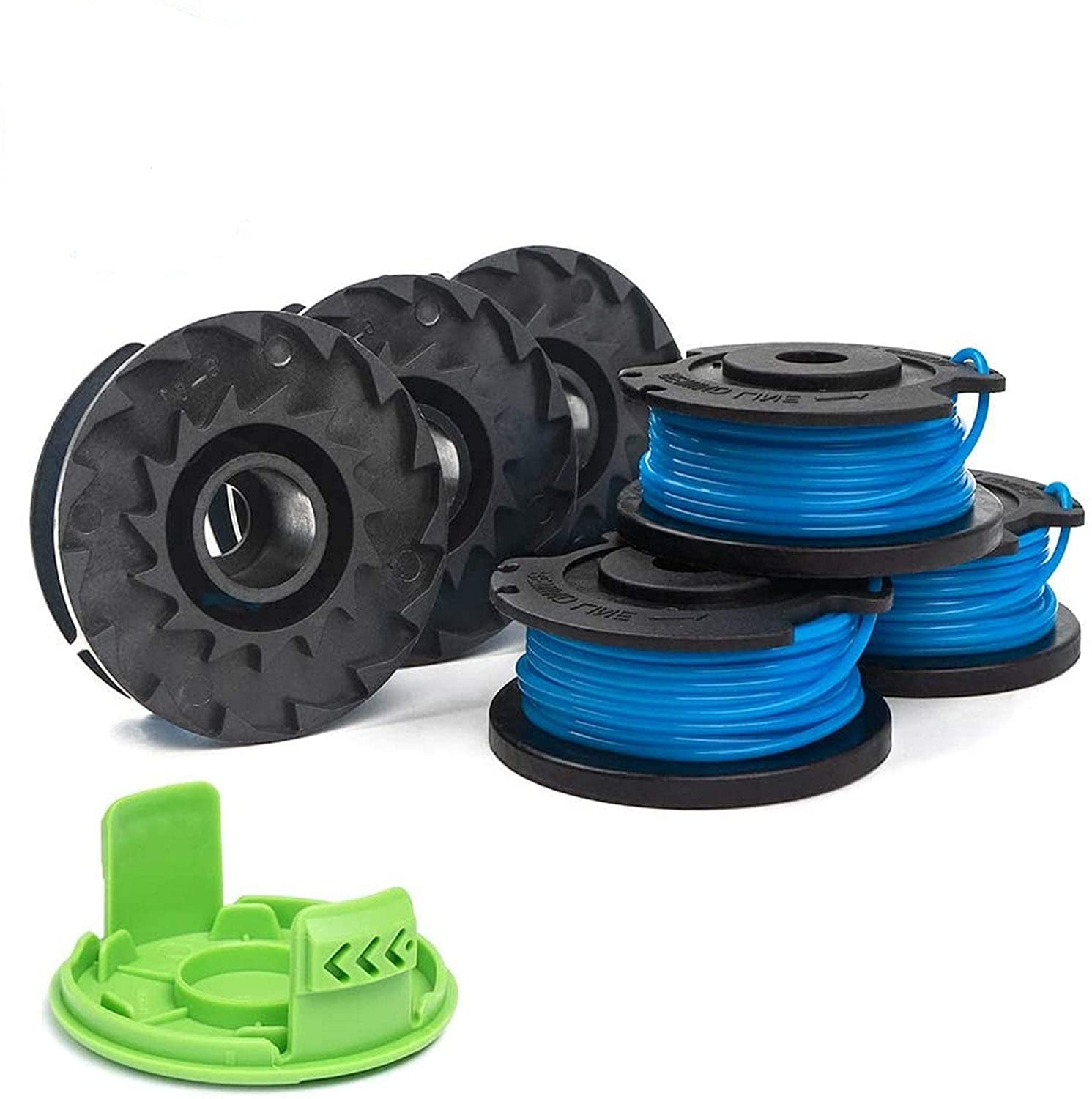 (6 Spools + 1 Cap) .065" Weed Eater Spools for Greenworks 29252 Replacement String Trimmer Line ...