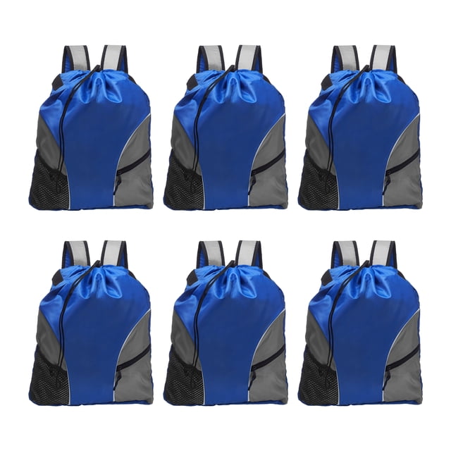 6 Sporter Drawstring Backpacks Set - Versatile, Two Tone, Stylish ...