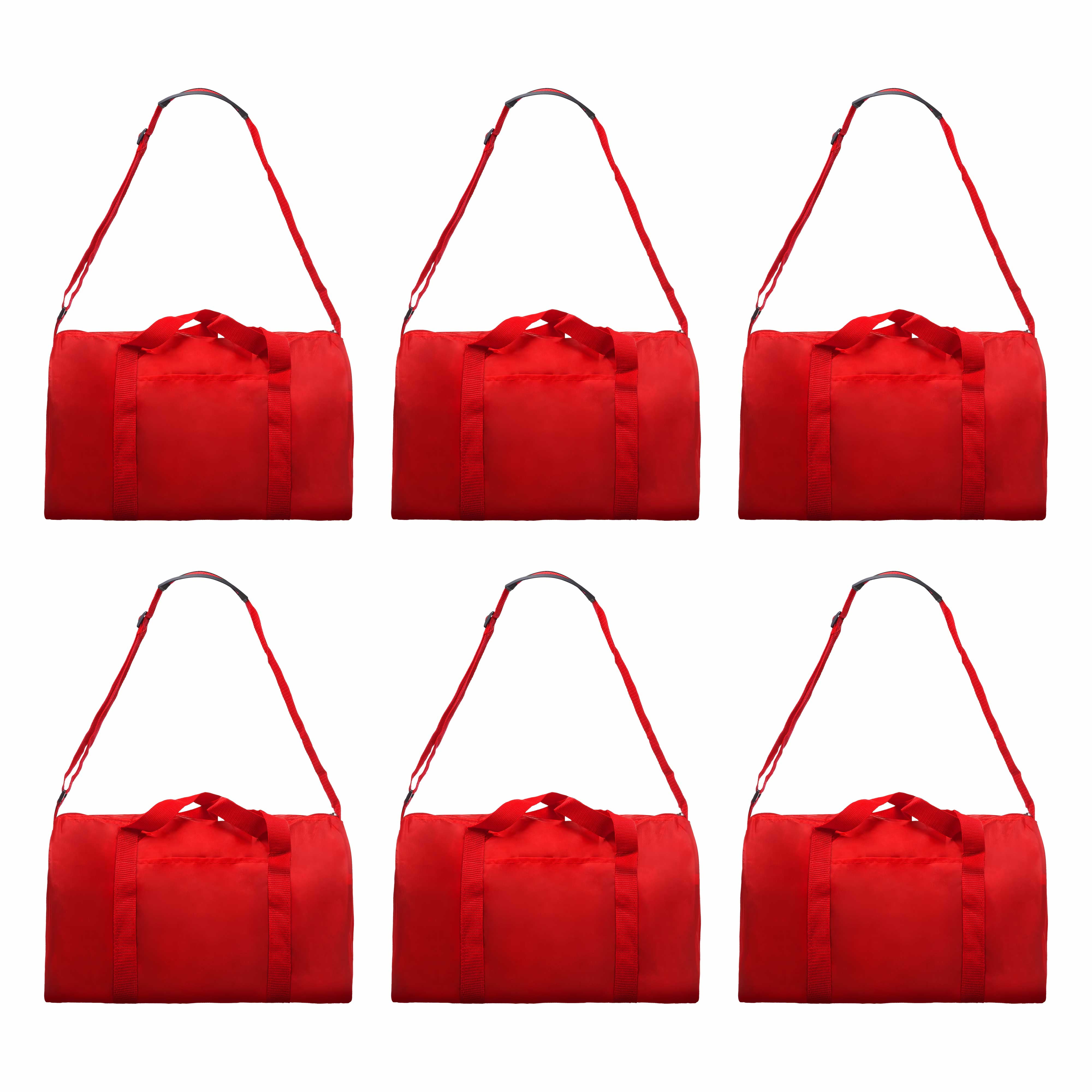 Sporty Duffle Bags Set of 6 - Durable Polyester, Adjustable Strap ...