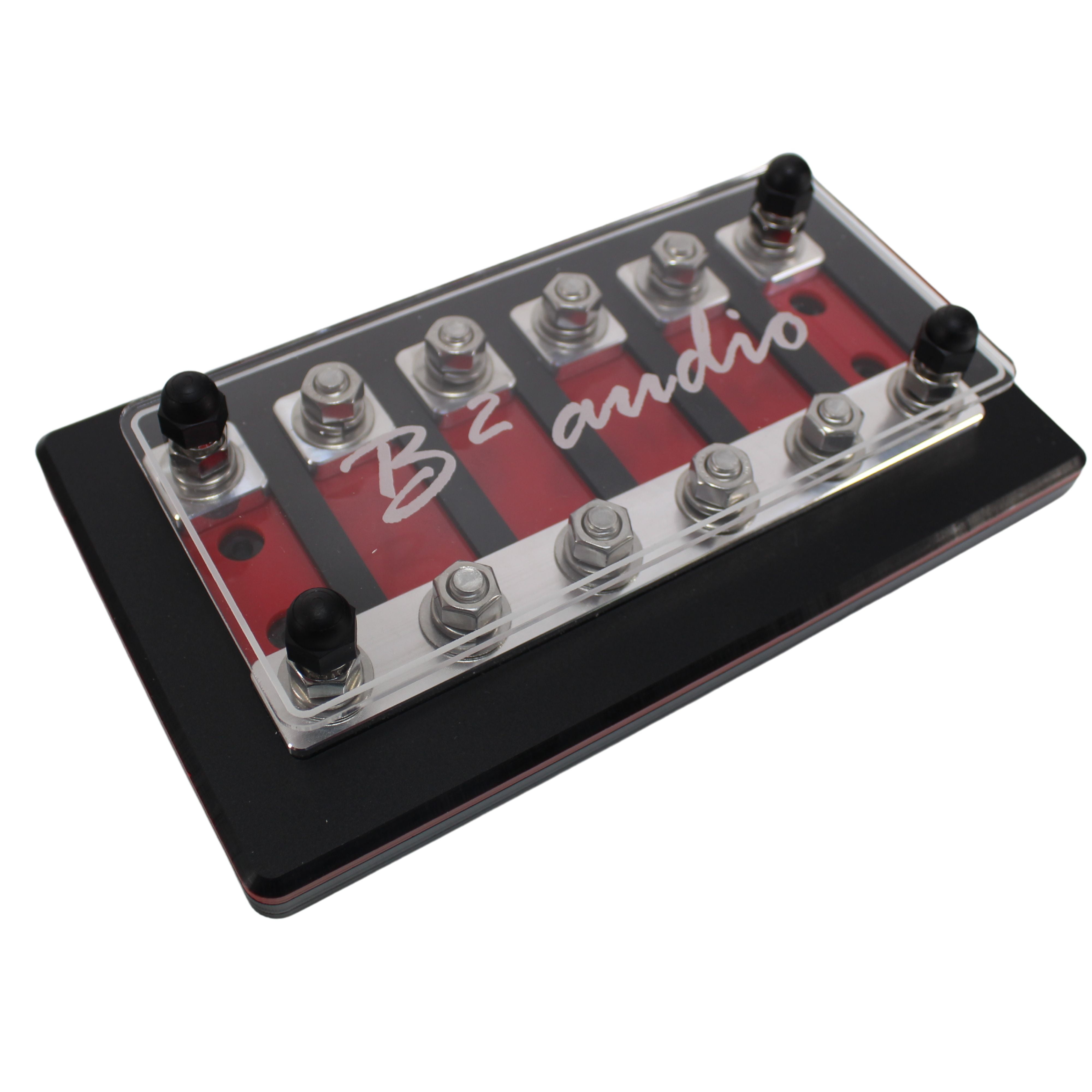 6 Spot Heavy Duty ANL Fuse Distribution Block w/ Acrylic B2 Audio Cover ...