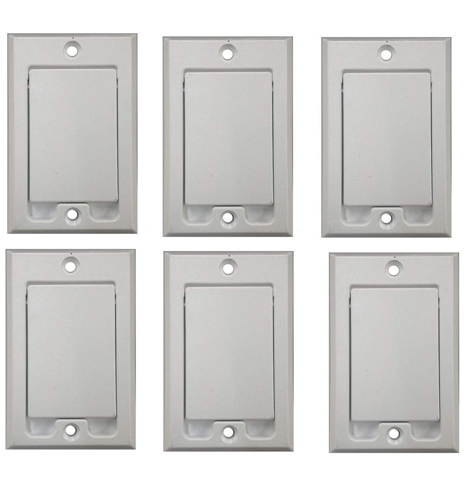(6) Square Door Inlet Wall Plate White for Nutone Beam VacuFlow ...