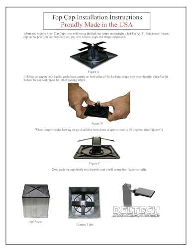 6" Square Light Pole Top Cap- Black Plastic by Deltech Manufacturing - Walmart.com