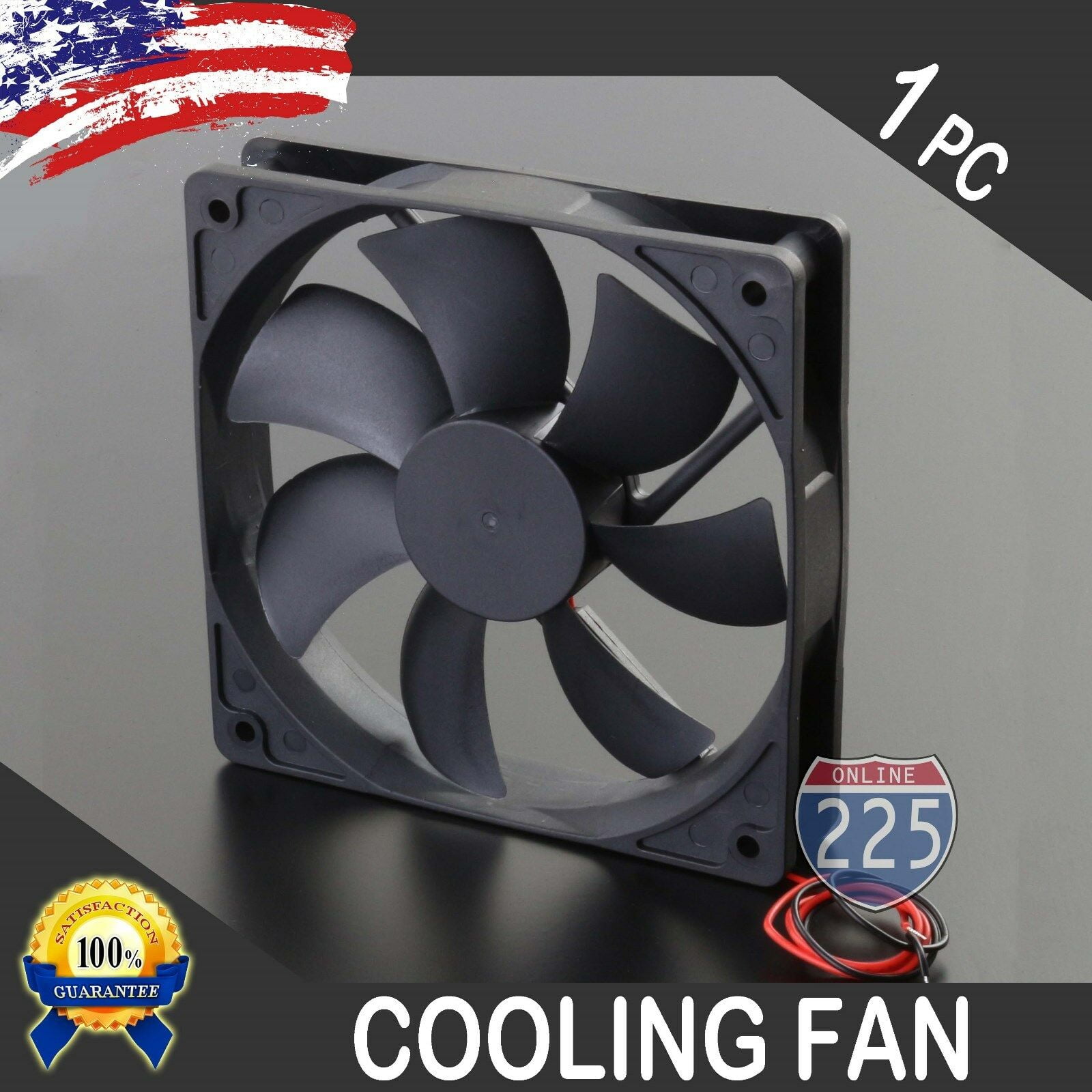 6" Square Rotary Cooling Fan with 1" Depth 12 Volt Rotary Plastic ...