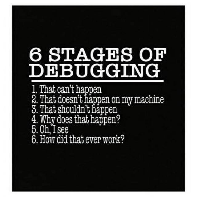 6 Stages of Debugging Poster - Perfect for Tech Enthusiasts ...