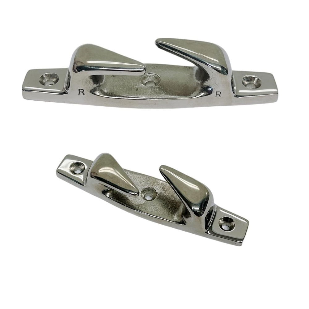 6" Stainless Steel Boat Angled Left Deck Dock Mooring Rope Cleat Chock ...