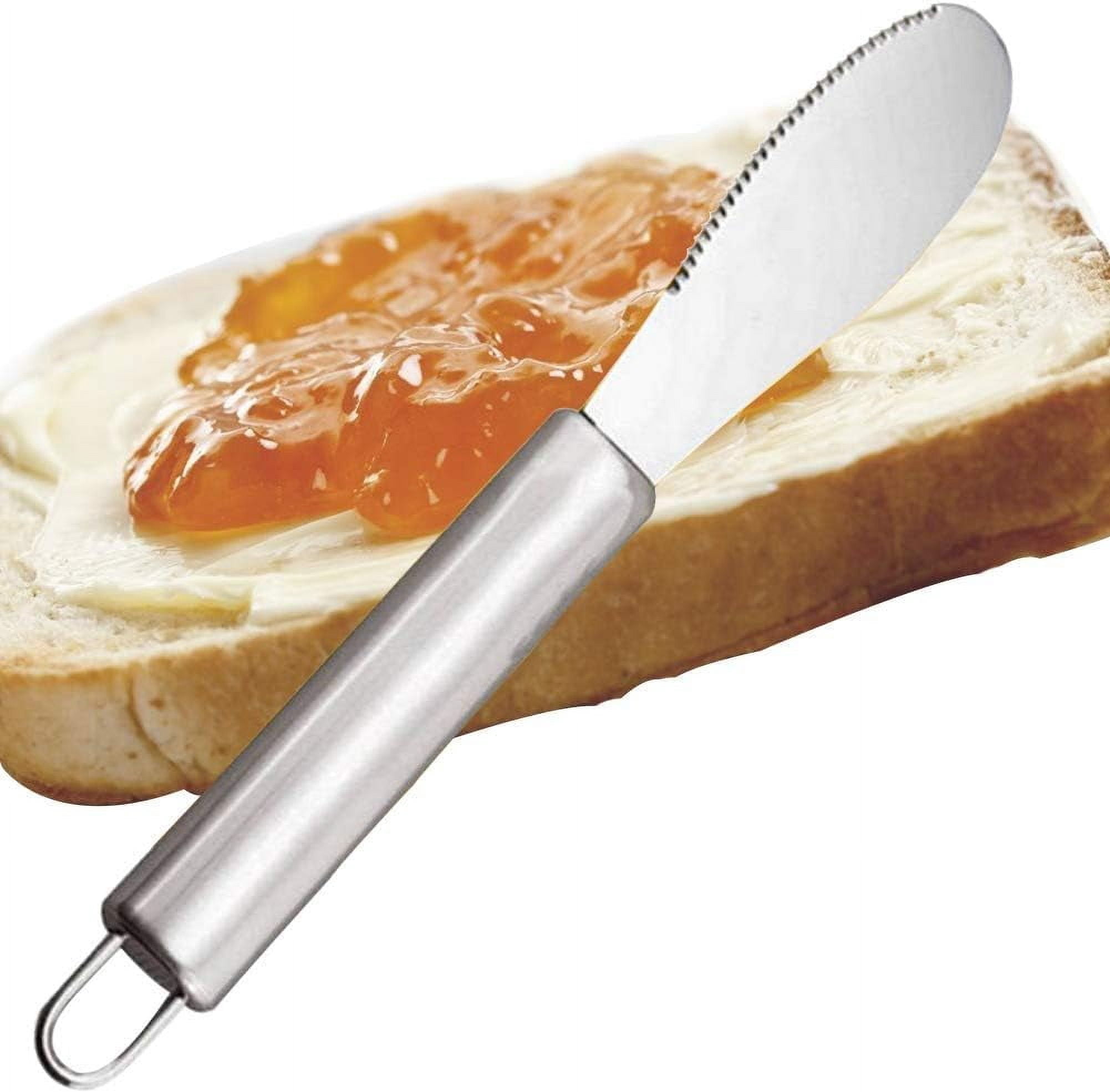 6 Stainless Steel Butter Spreader Knife, Serrated Cutting Edge Butter ...