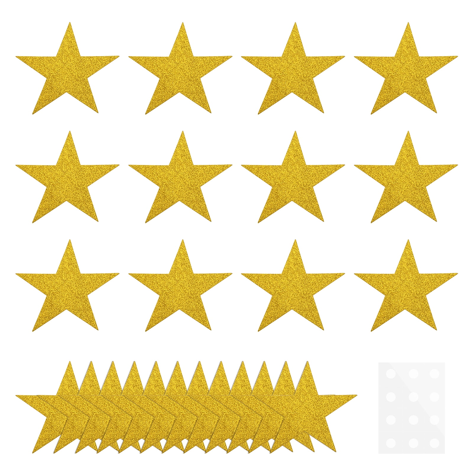 6" Star Cutouts, 24 Pack Star Cutout Shine Paper Stars for Classroom ...