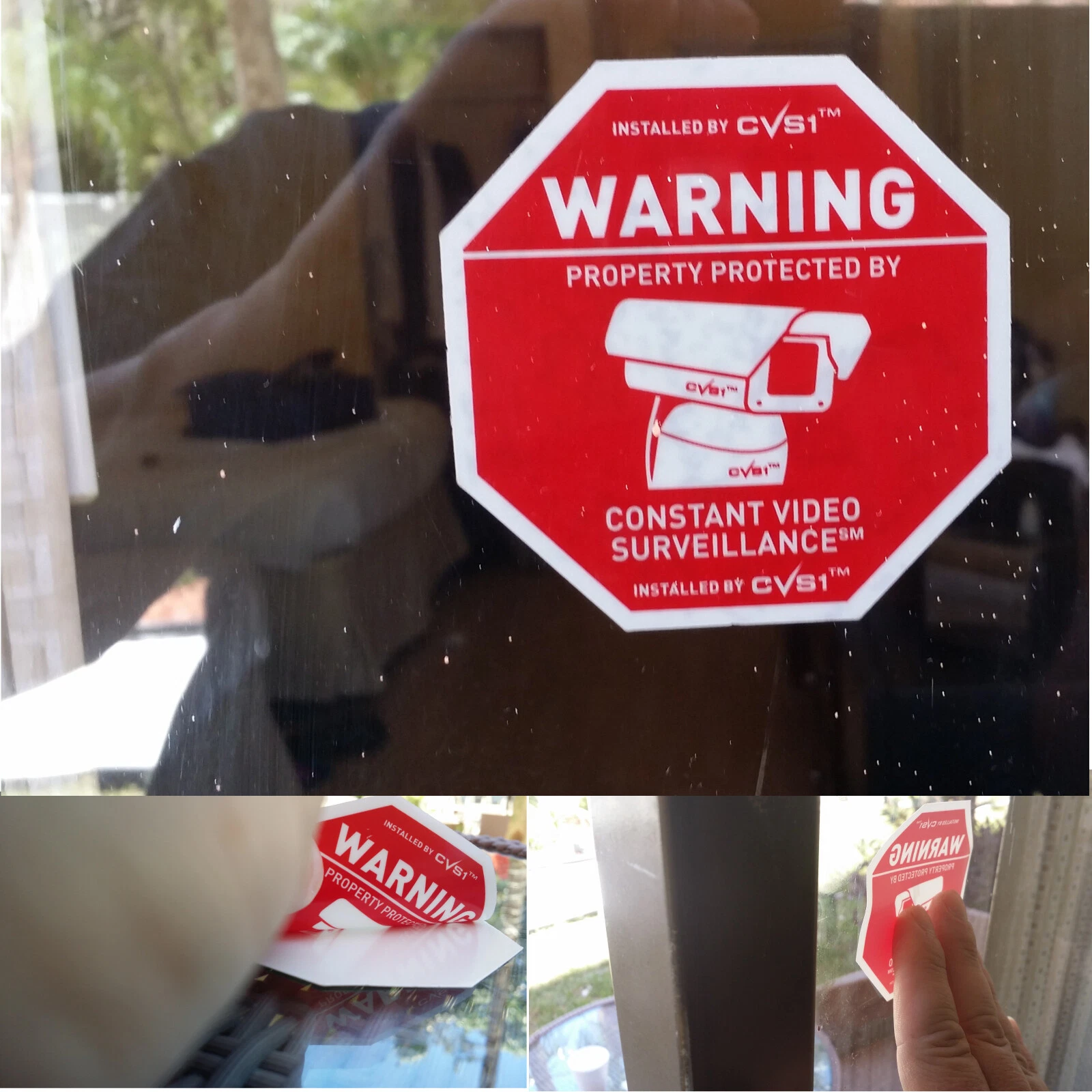 6 Static Cling Security Camera Warning Cctv Static Cling Home Security ...