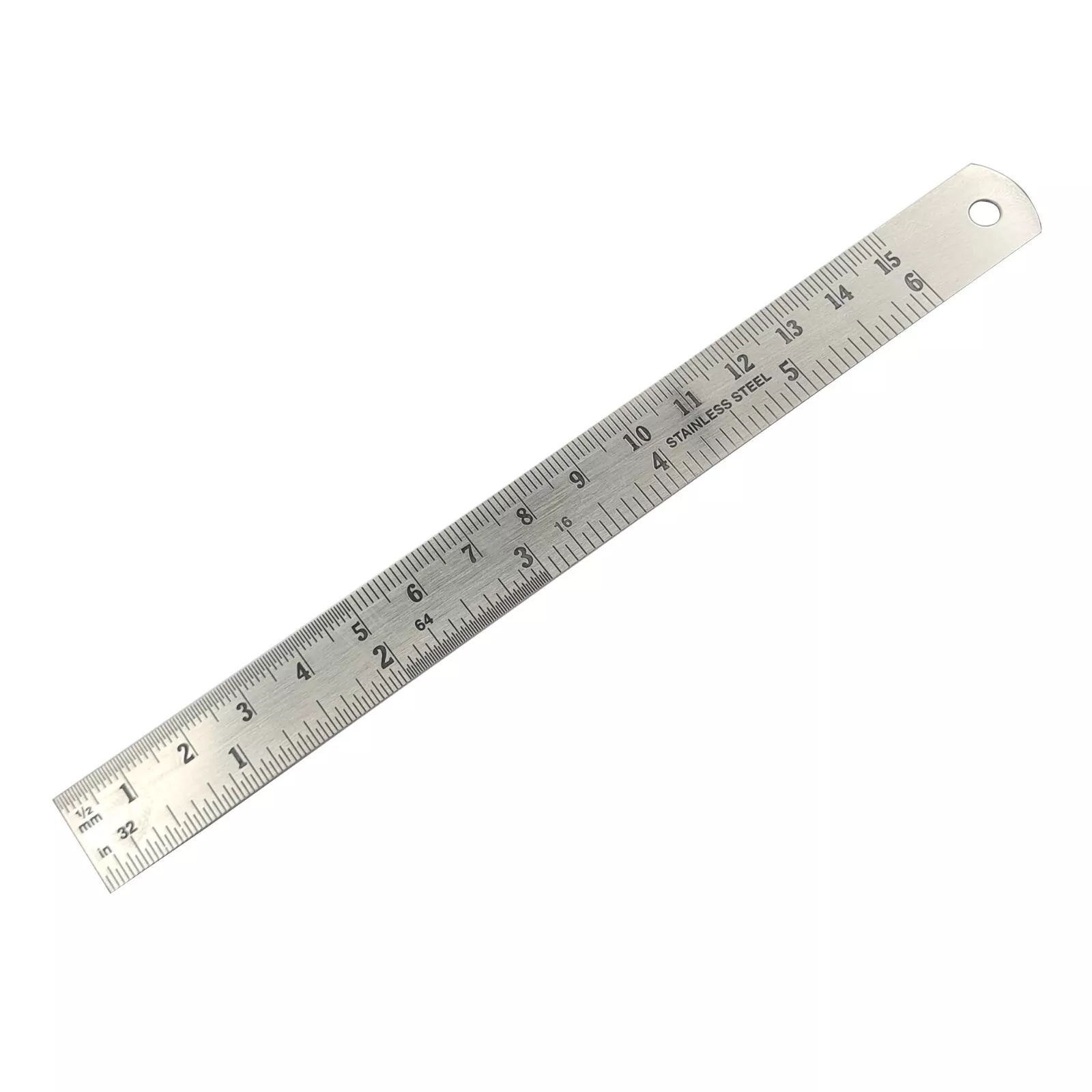 6" Steel Ruler Millimeters Inches - Jewelry Gemstone Diamond Findings ...