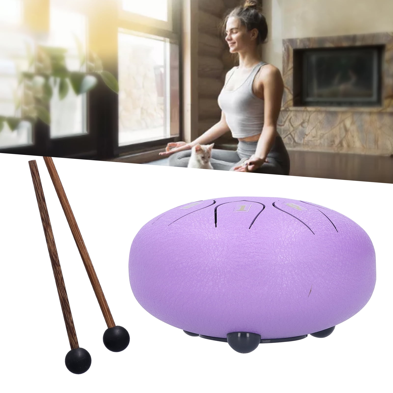 6" Steel Tongue Drum, 8 Tones, Pentatonic Scale, with Bag, Stickers ...