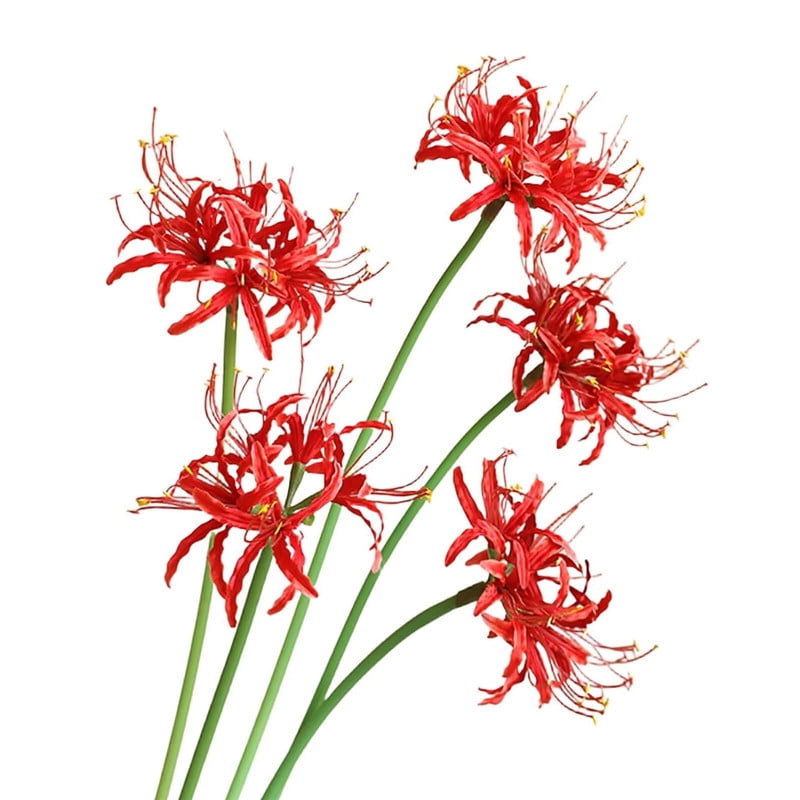 6 Stems 26.38" Artificial Spider Lily Flowers Fake Lycoris Radiata for ...