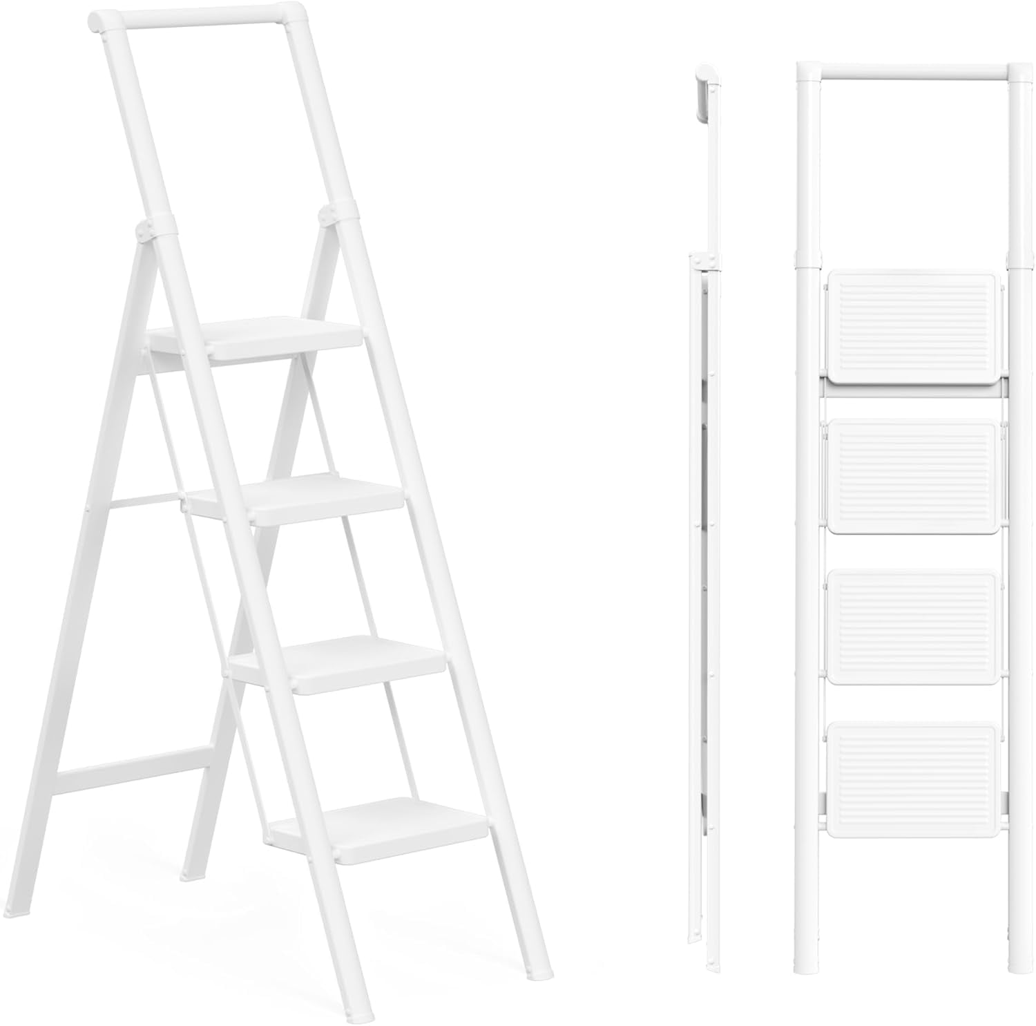 6 Step Ladder for 12 Feet High Ceiling, Folding Step Stool with ...