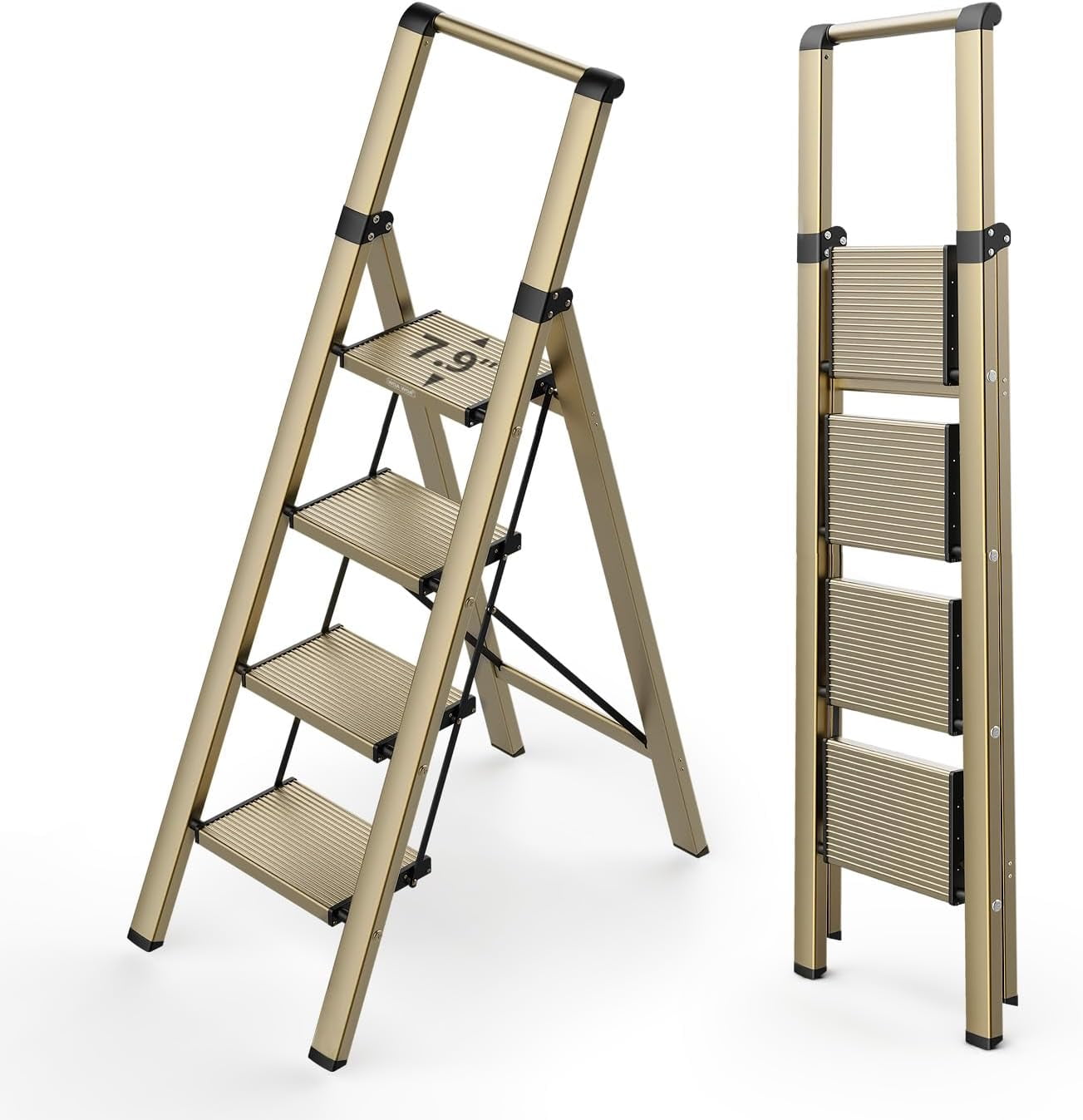 6 Step Ladder for 12 Feet High Ceiling, Lightweight Foldable Ladder ...