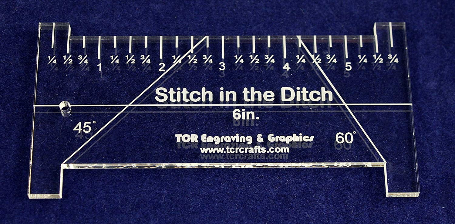 6" "Stitch in the Ditch Ruler Template 1/4"- Clear Acrylic - Quilting ...
