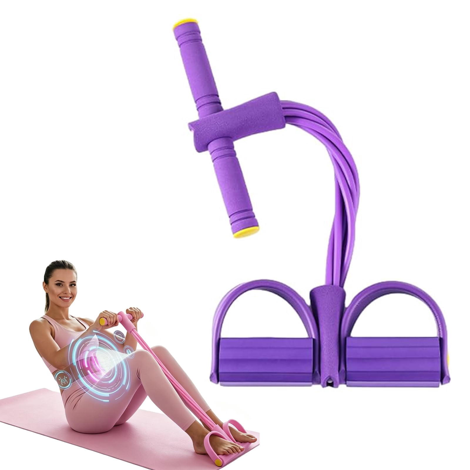 6 Strand Heavy Duty Abdominal Crunch, Multi Use Yoga Elastic Band ...