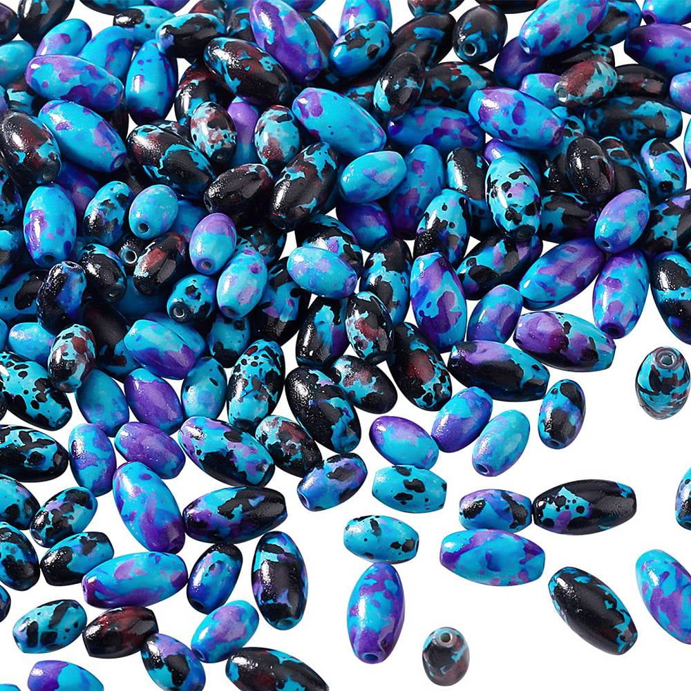 6 Strands 6 styles Spray Painted Turquoise Beads Strands Oval Mixed ...