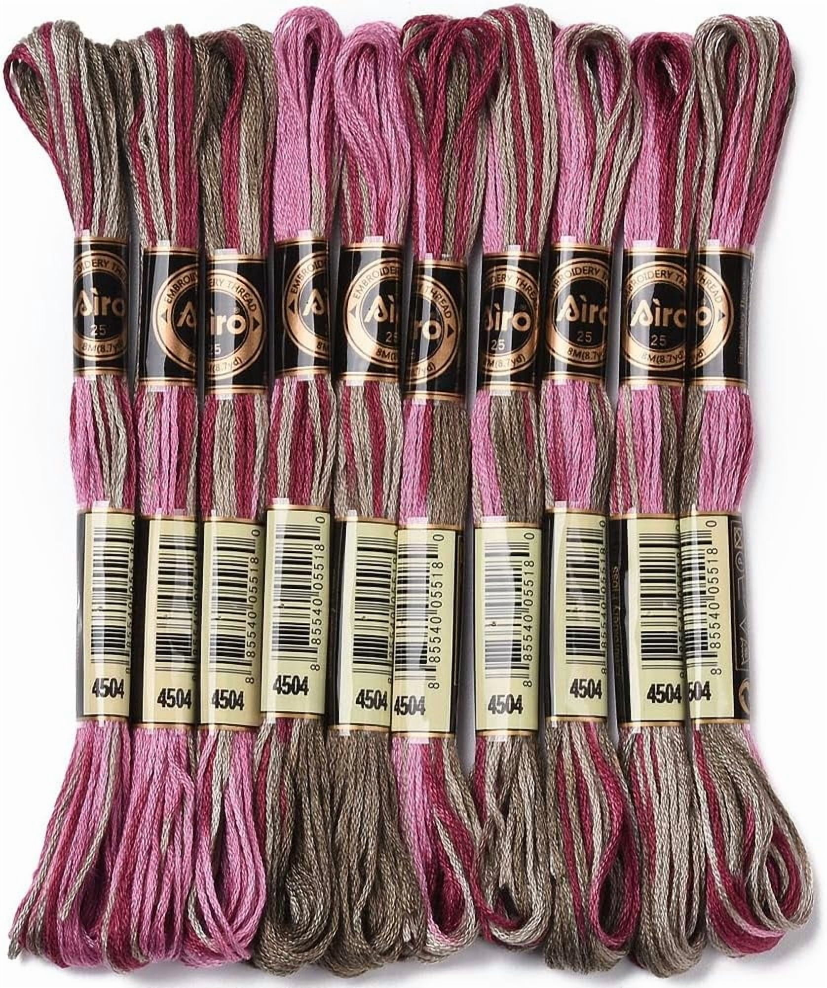 6 Strands Stitch Threads Embroidery Floss Thread Bulk Purple Variegated ...