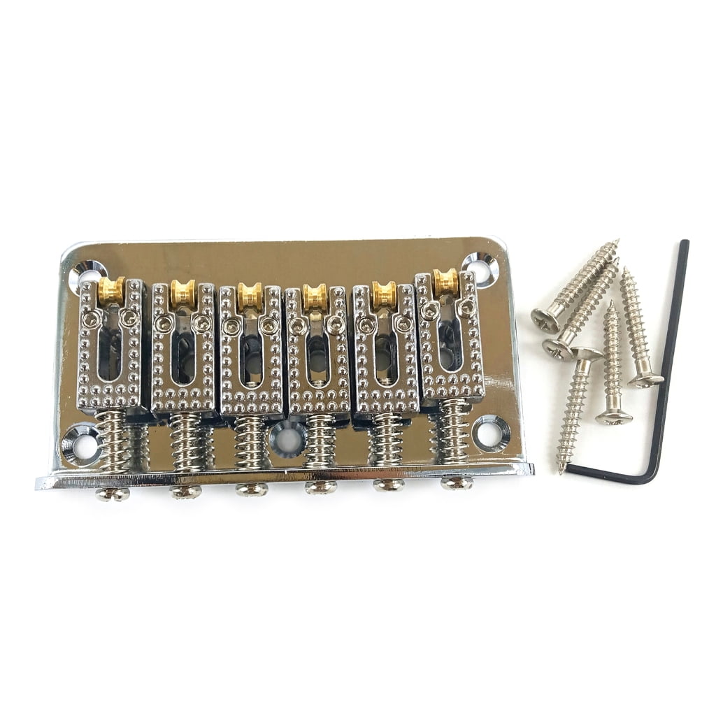 6 Strings 78mm Bass Guitar Roller Saddle Hardtail Top Load Bridge ...