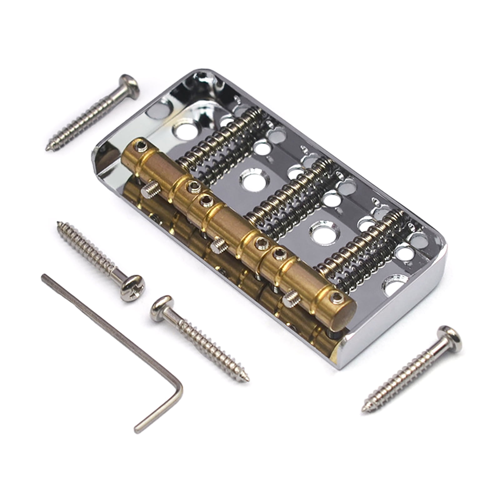 6 Strings Chrome Telecaster Bridge Steel Base Brass 3 Short Bridge ...