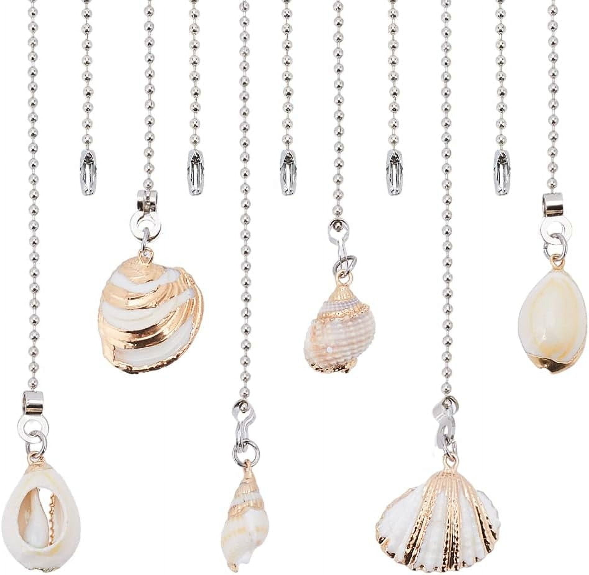 6 Style Seashell Ceiling Fan Pull Chain Extender Charm Pendant Ocean ...