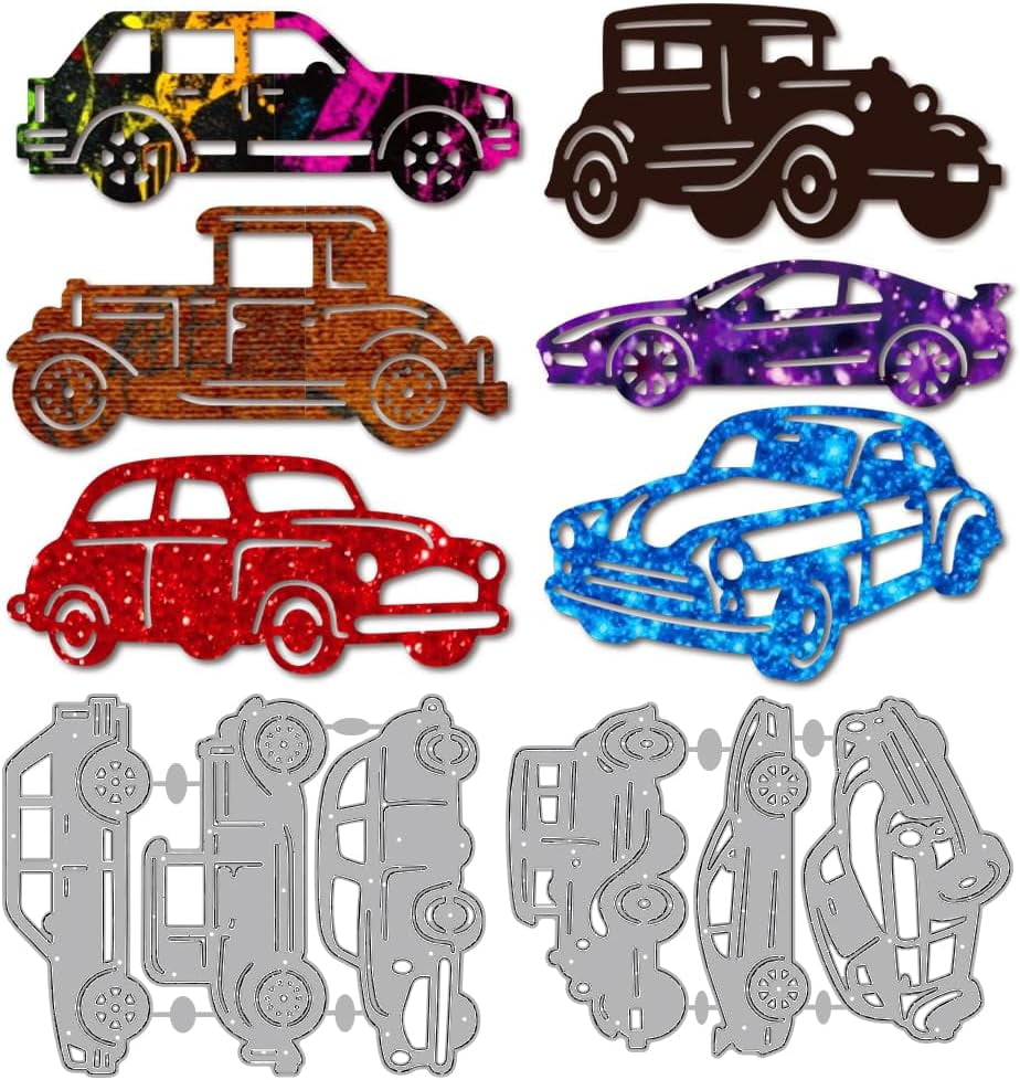 6 Styles Car Die Cuts DIY for Card Making Cars Sedans Embossing Metal ...