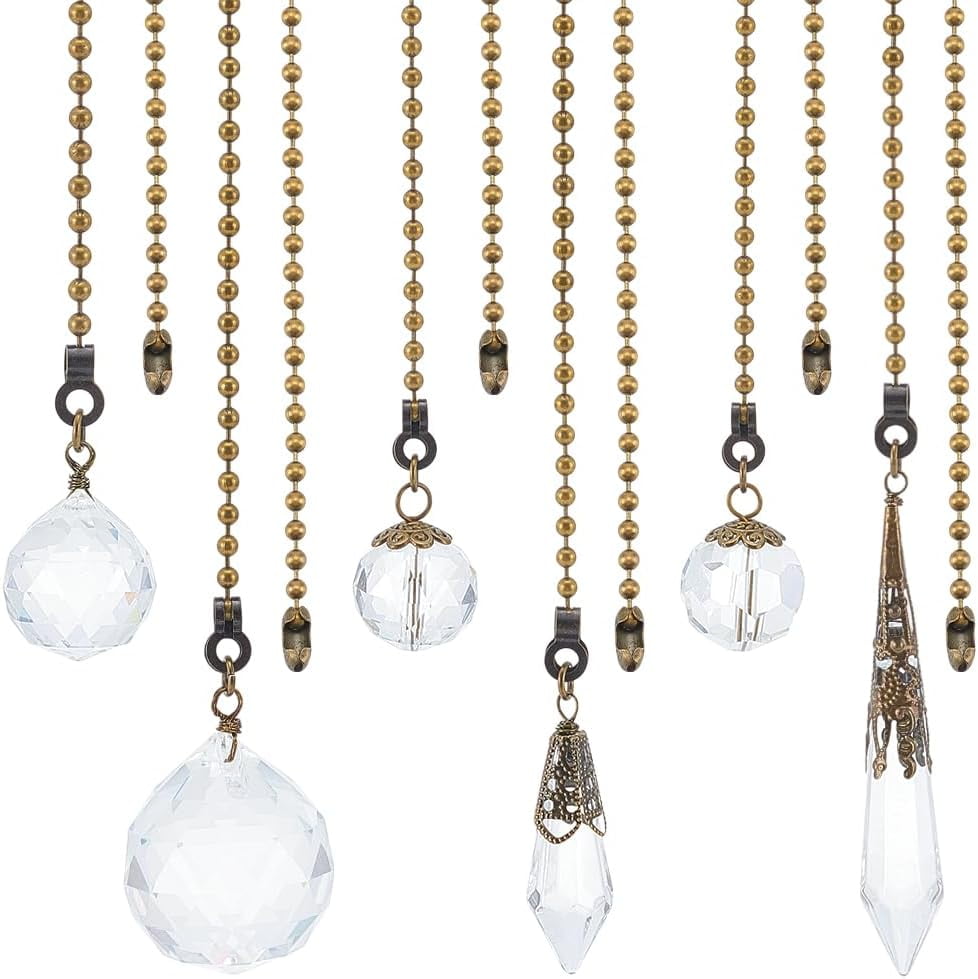 6 Styles Ceiling Fan Pull Chains Glass Ceiling Fan Pull Chain Extenders ...