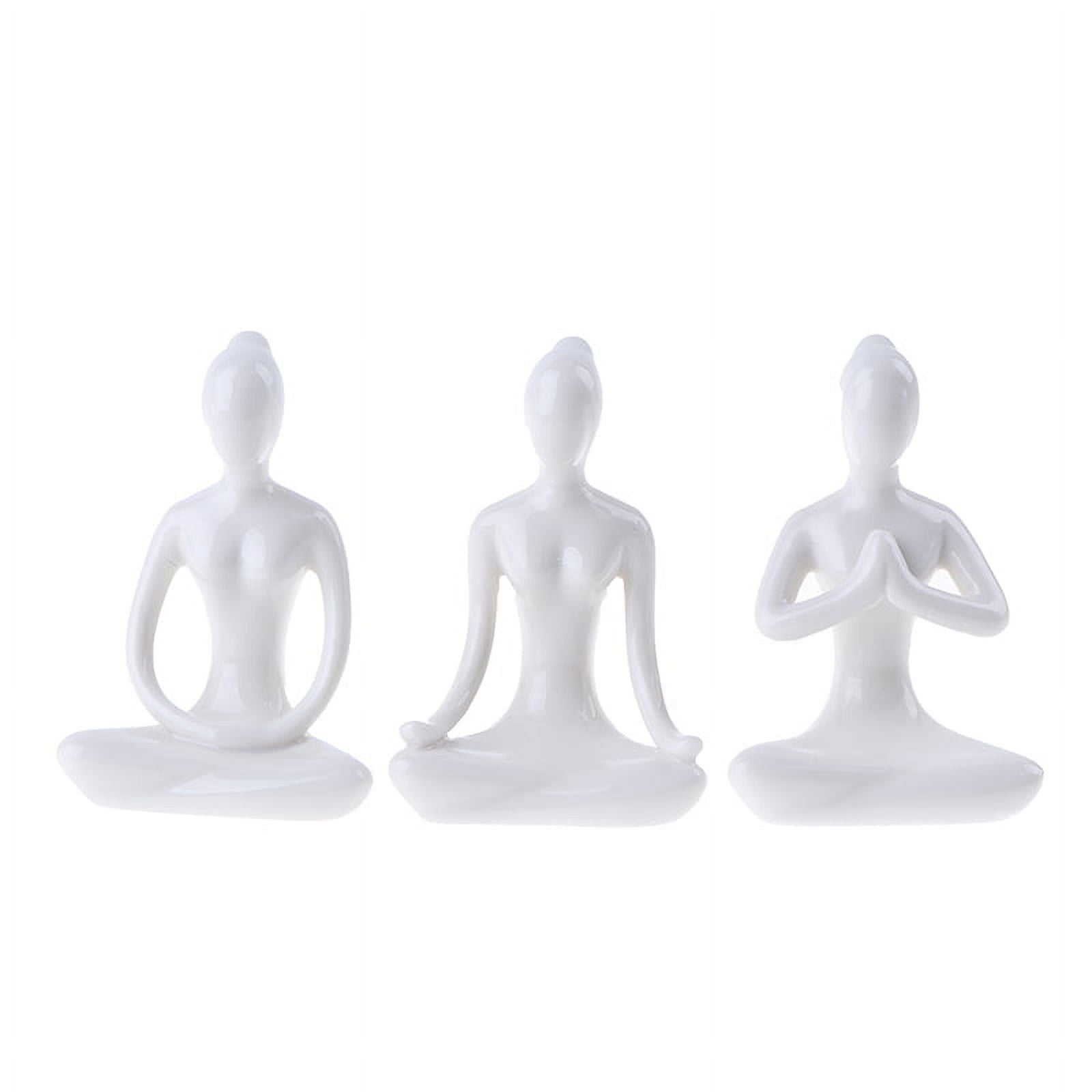 6 Styles Meditation Yoga Pose Statue Figurine Ceramic Yoga Figure Decor ...