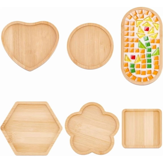 6 Styles Wooden Mosaic Base Assorted Shapes Mosaic Substrates Various ...