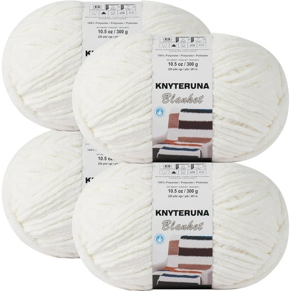 #6 Super Bulky Blanket Yarn for Crocheting - 4 Skeins(Each 10.5oz/300g ...