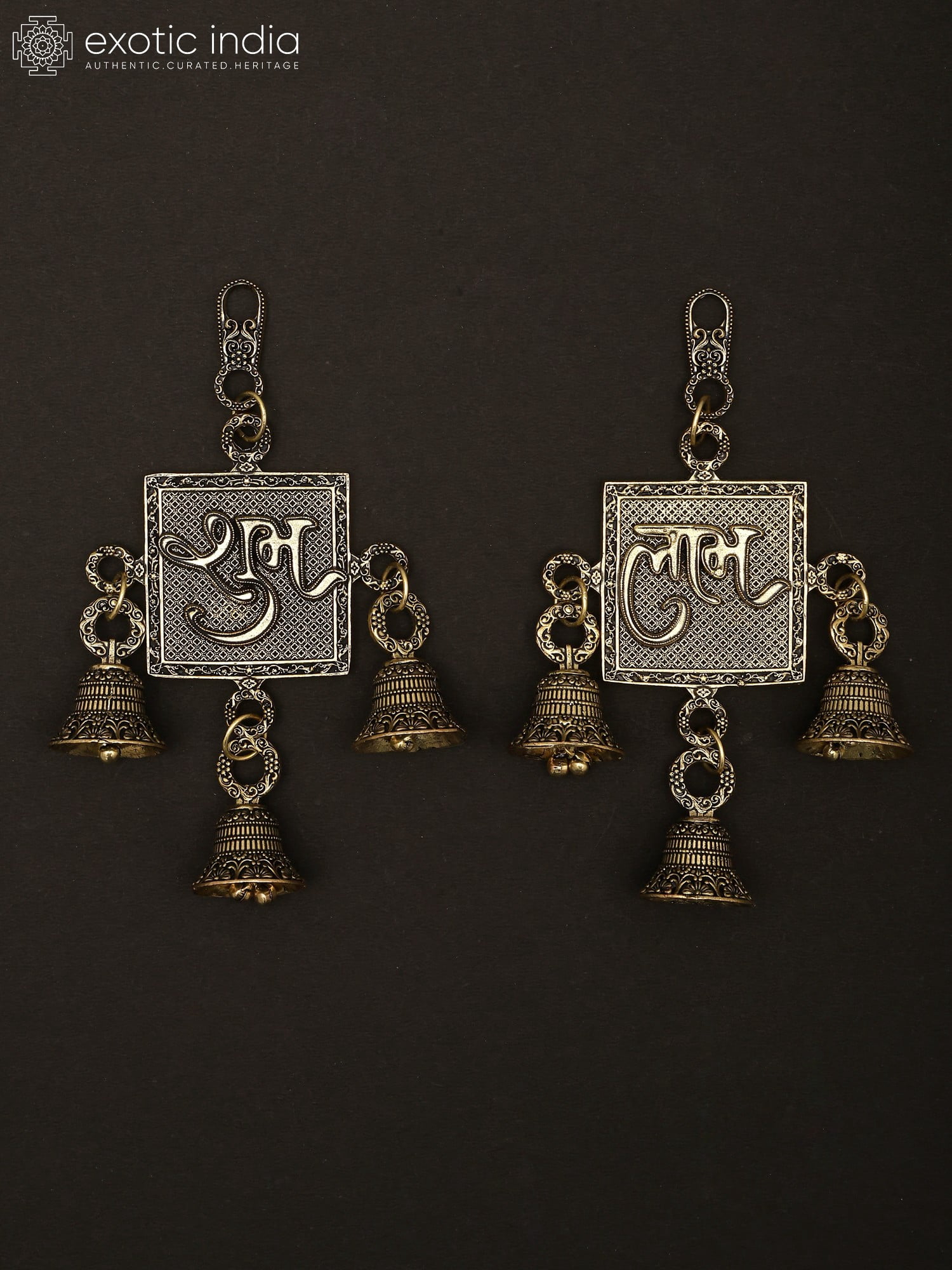 6" Superfine Pair of Shubh - Labh Wall Hanging Bells - Walmart.com