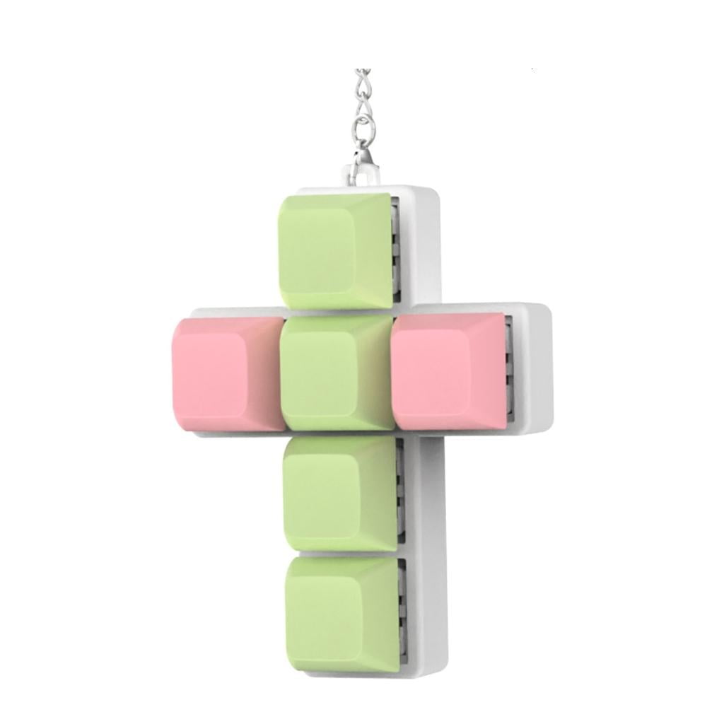 6 Switches Mechanical Keychains Tester Strong Pocket Sized Squirm Toy ...