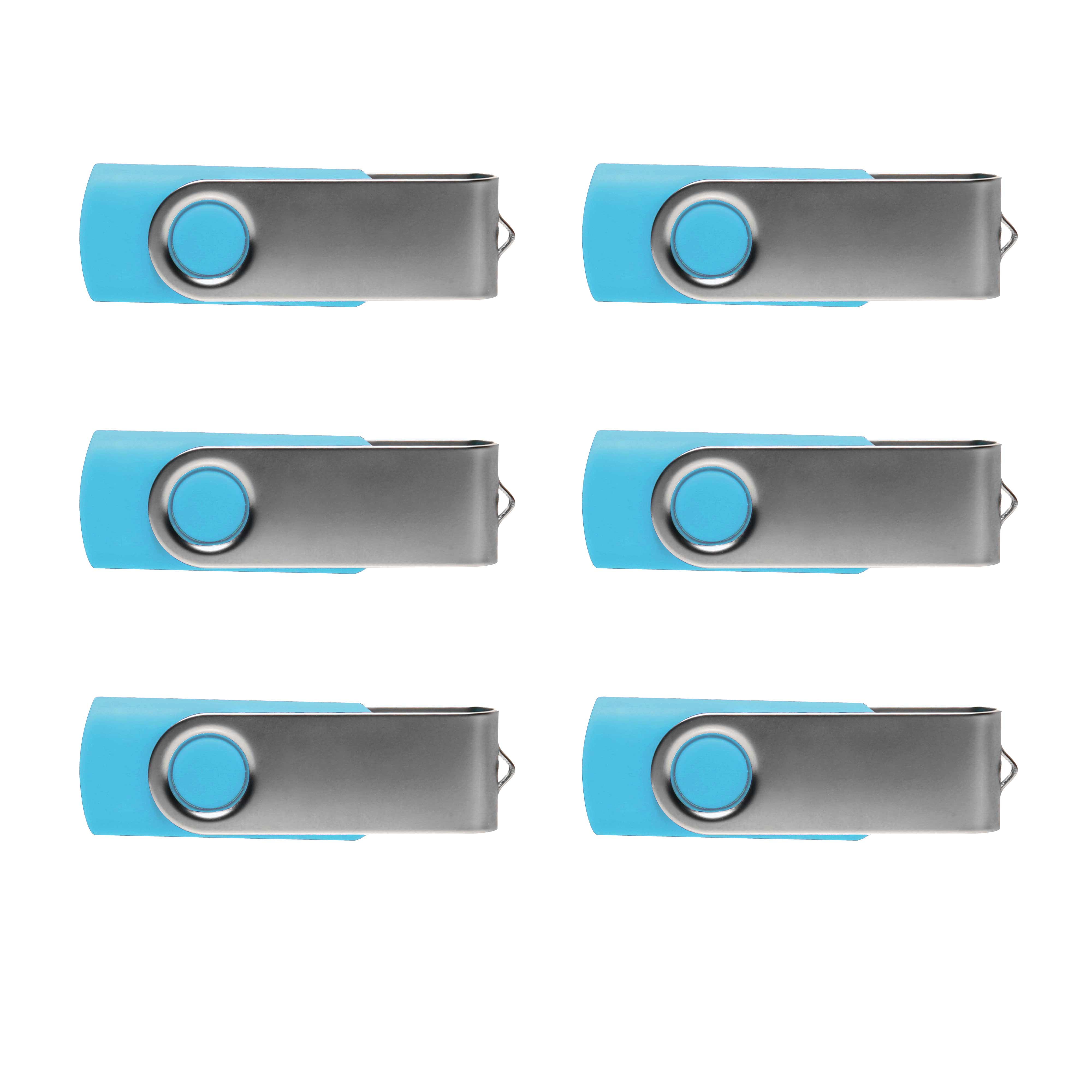 6 Swivel USB Flash Drives Pack, 8GB - Pocket size, Long Data Retention ...