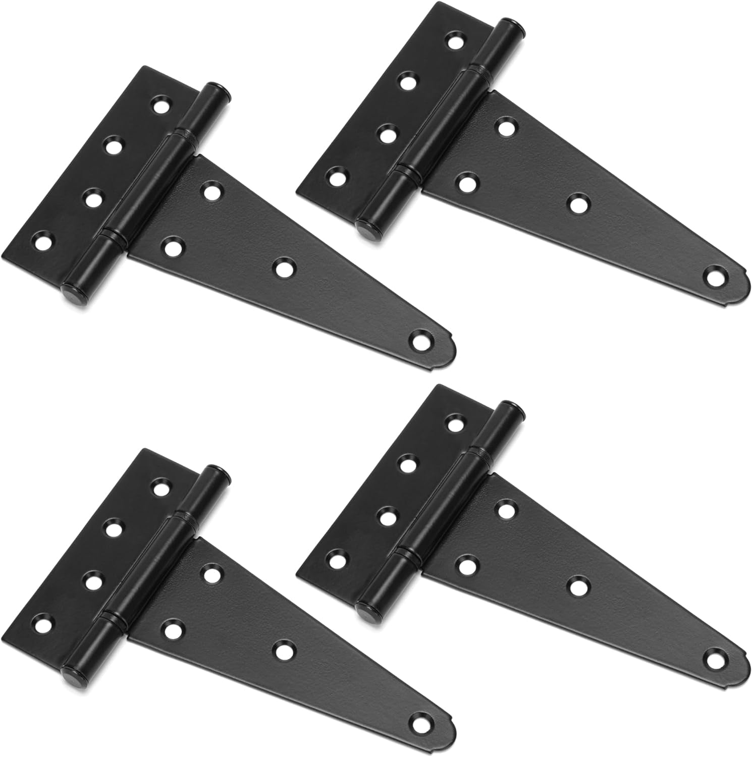 6" T-Strap Shed Door Hinges 4Pcs Switch Silently, Heavy Duty Black Tee ...