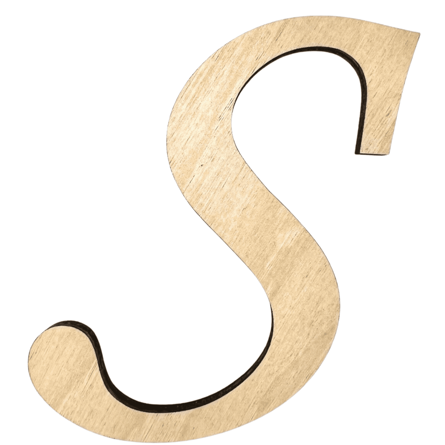 6" Tall BIRCH Wood Letter S | Krafty Supply 1/4" Thick Wooden Letters ...