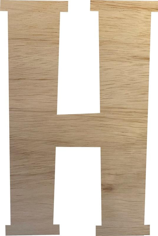 6'' Tall Wooden Letter H, Unfinished Wood Material Craft Letter, Kids ...