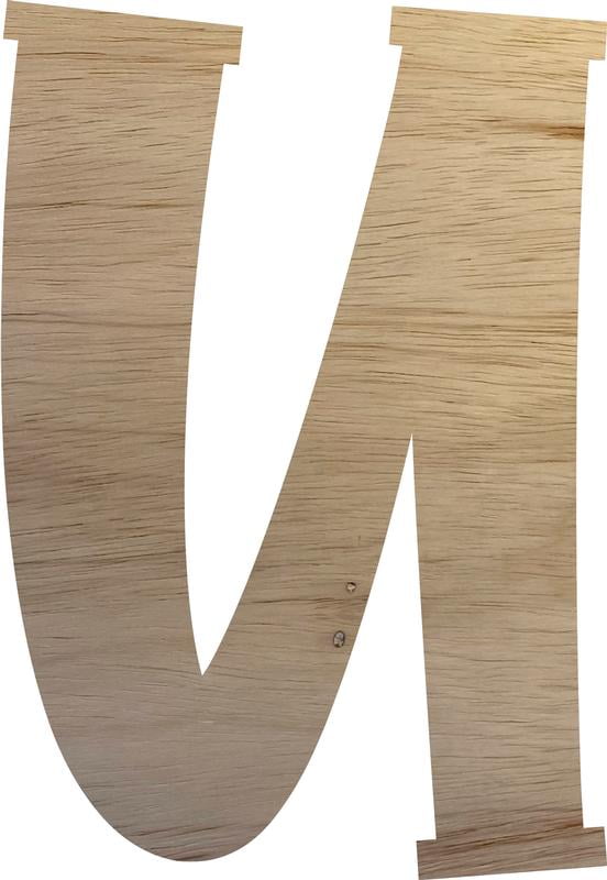 6'' Tall Wooden Letter U, Unfinished Wood Material Craft Letter, Kids ...