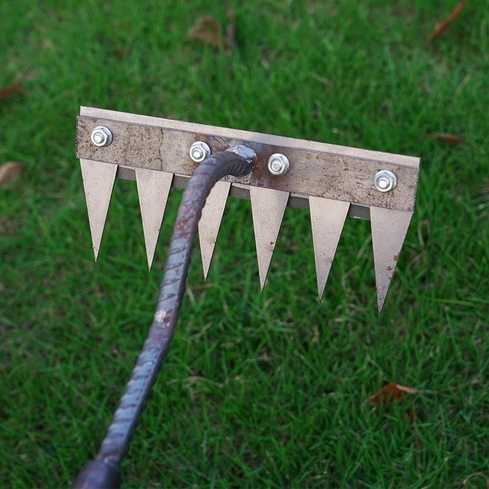 6 Teeth Garden Rakes - Carbon Steel Garden Weeding Rake, Heavy Duty ...