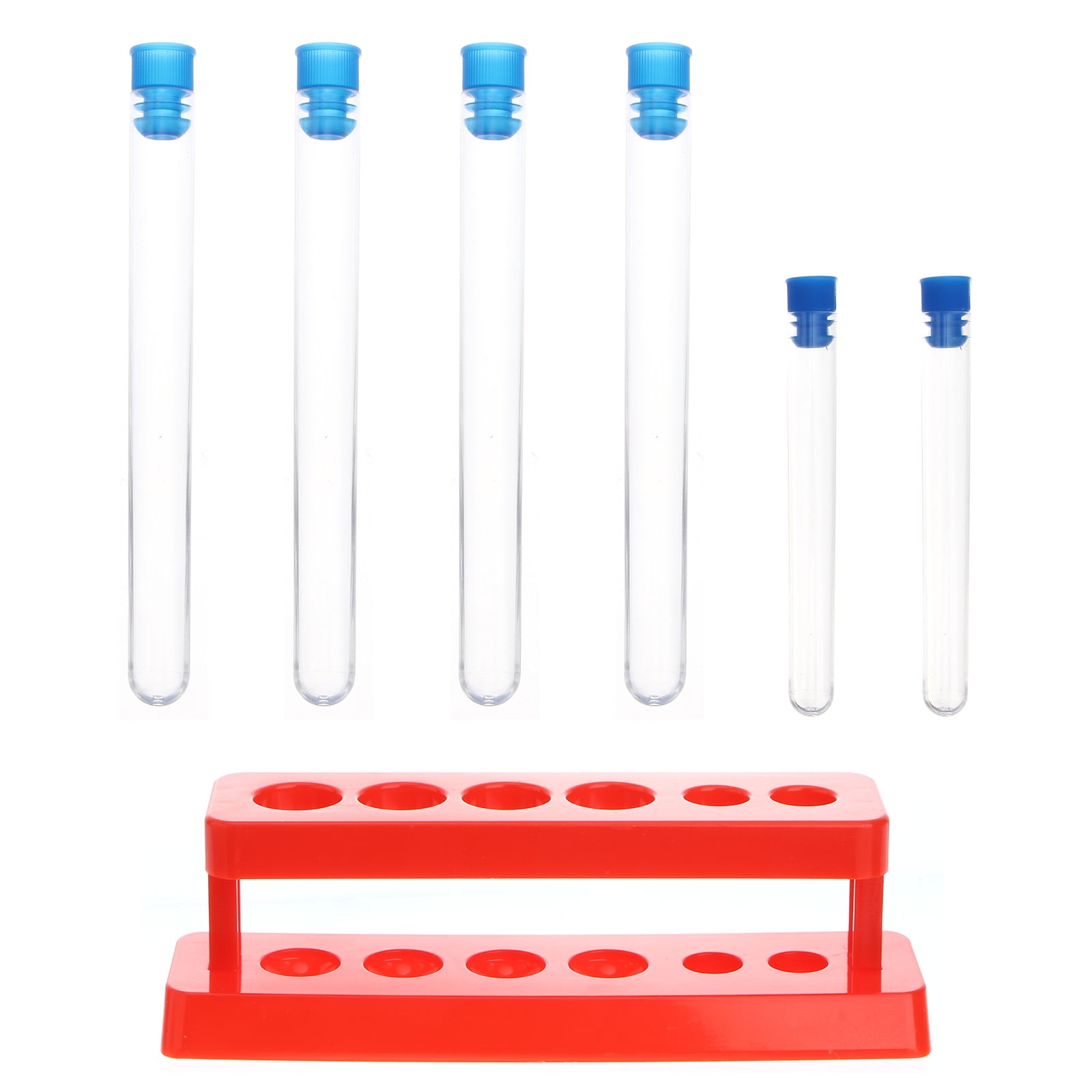 6 Test Tubes with Lids, Tubes with Rack for Scientific Experiments ...