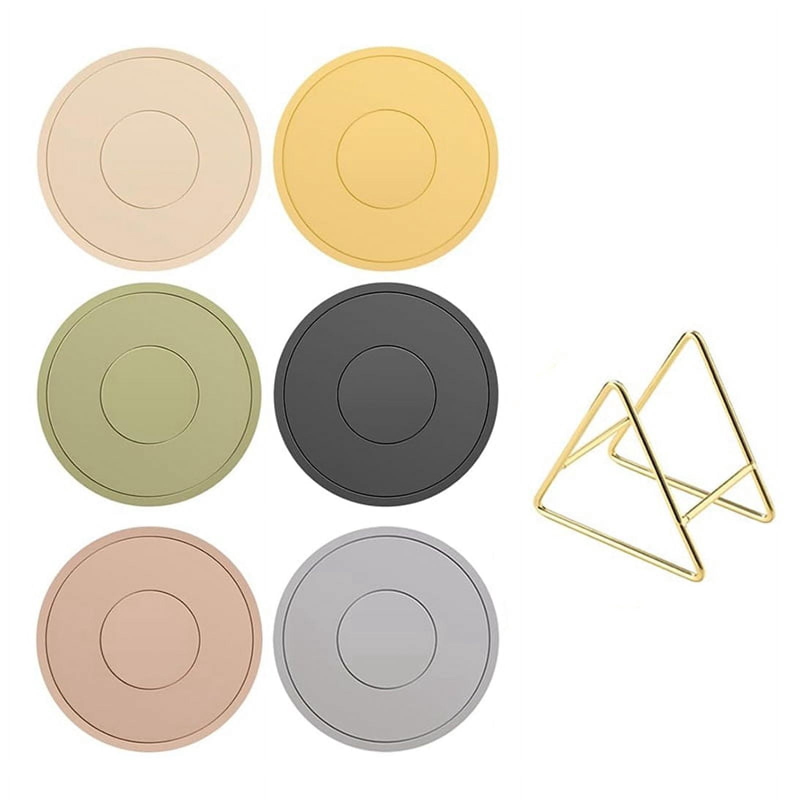 6 Thickened Pot Holders Pad with 1 Gold Triangle Holder Non-Slip Pads ...