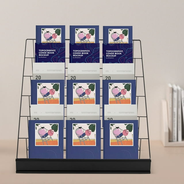 6-Tier 18" Wide Wire Tabletop Display Rack Greeting Card Book CD DVD ...