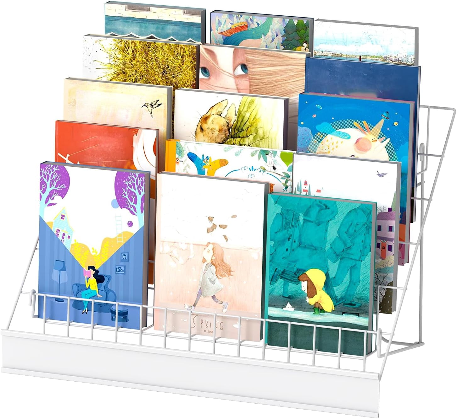 6-Tier 30" Wide Wire Countertop Magazine and Literature Display Rack ...