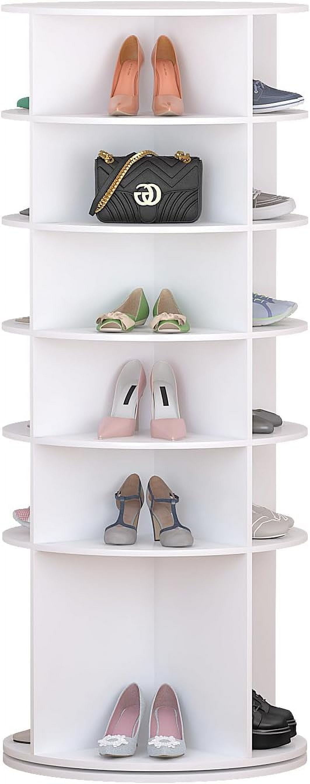 6 Tier 360° Rotating Shoe Rack Tower,Spinning Shoe Storage Organizer ...