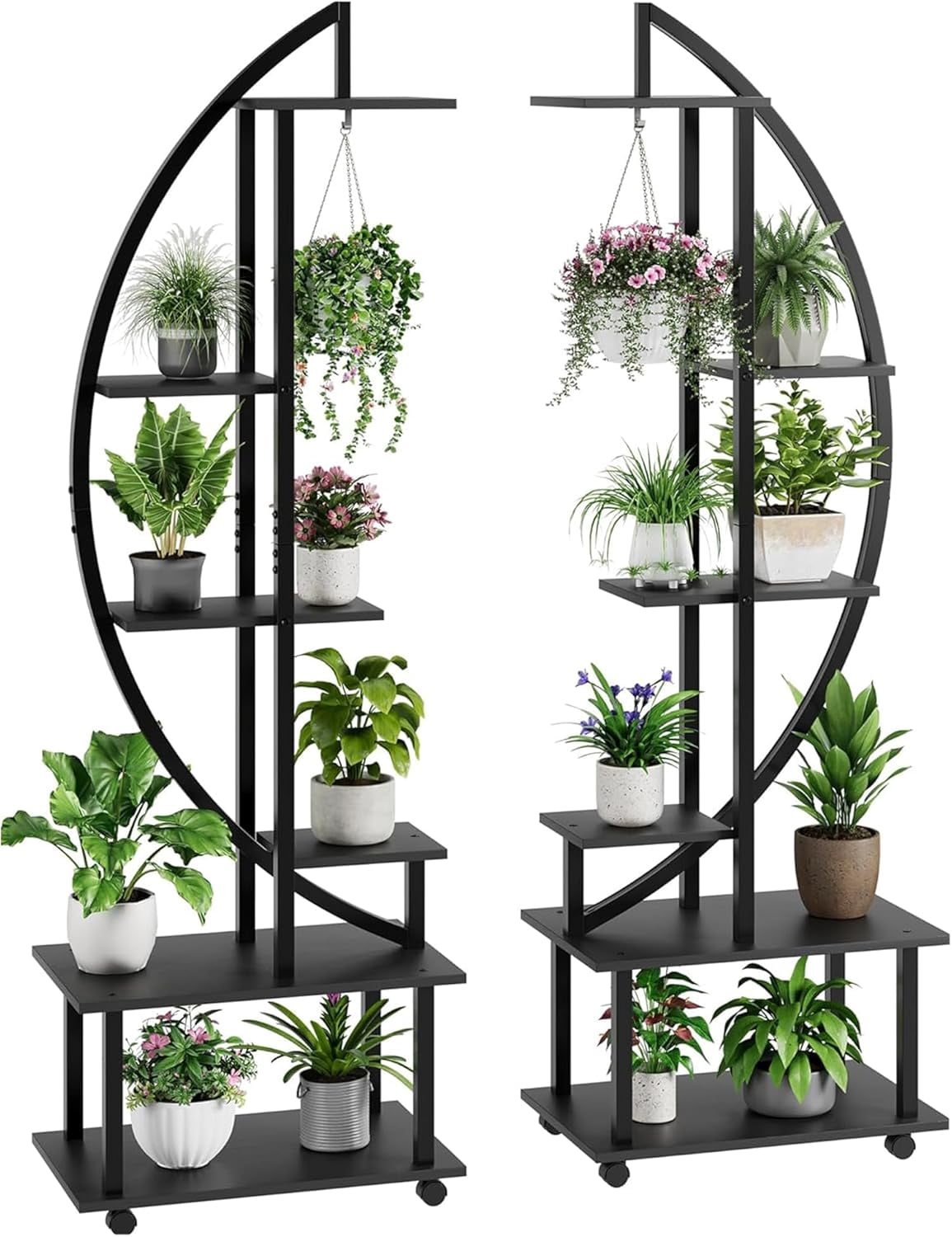 6 Tier 69.2" Tall Stand Shelf with Drawers, Indoor Metal Stands for ...