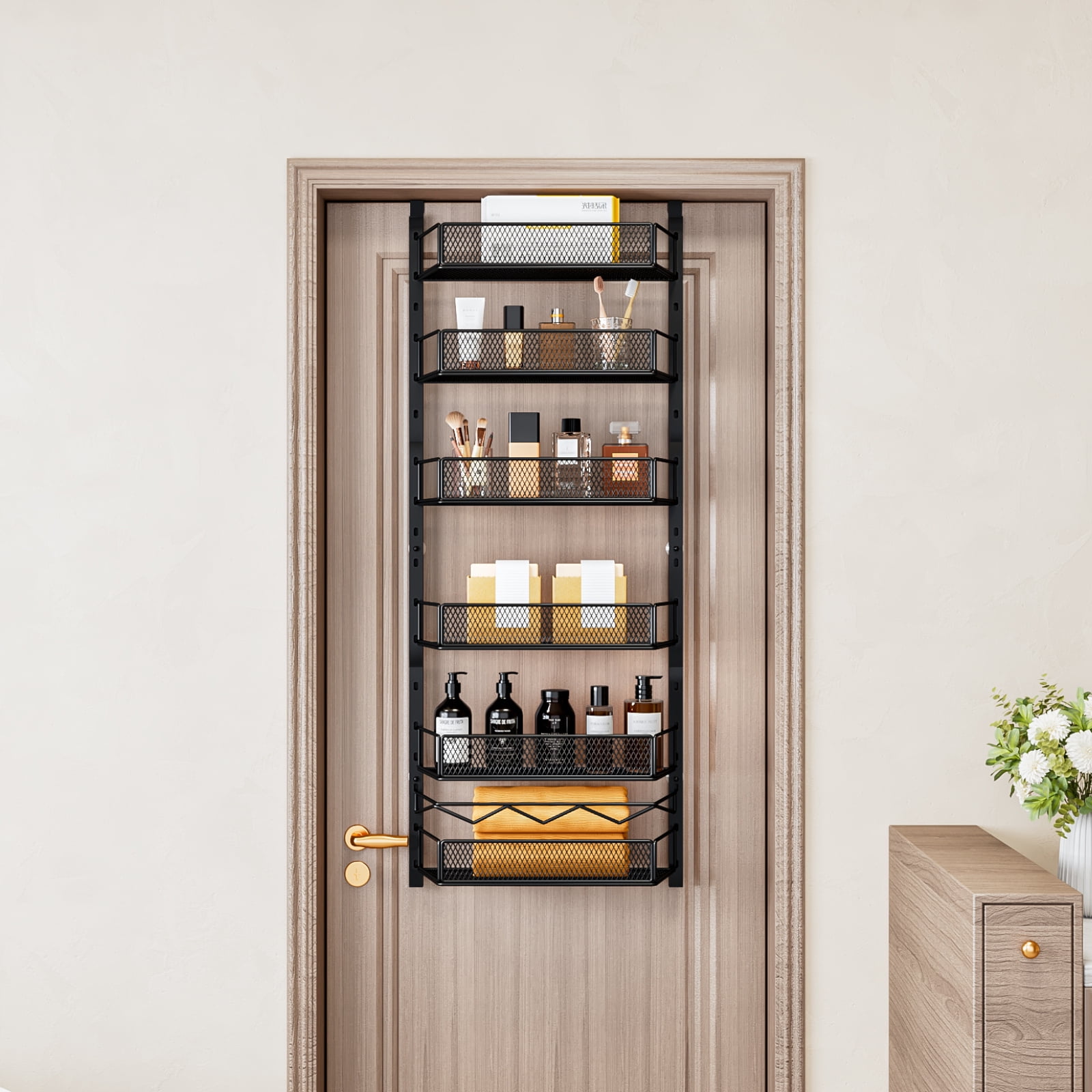 6-Tier Adjustable Over-the-Door Pantry Organizer, Spice Rack for ...