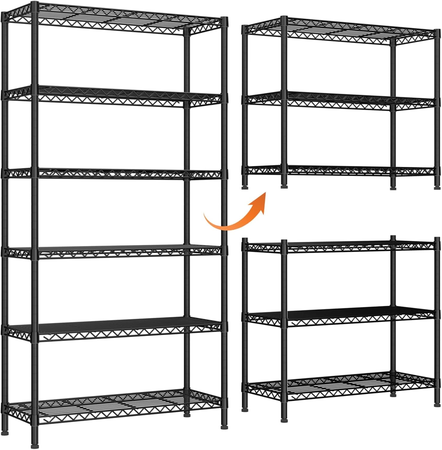 6 Tier Adjustable Storage Shelves,Heavy Duty Metal Utility Shelf ...