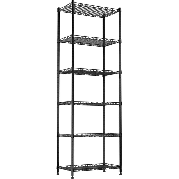 6-Tier Adjustable Wire Shelving Steel Storage Rack for Laundry Bathroom ...