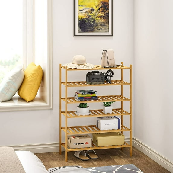 6-Tier Bamboo Shoe Rack - Walmart.com